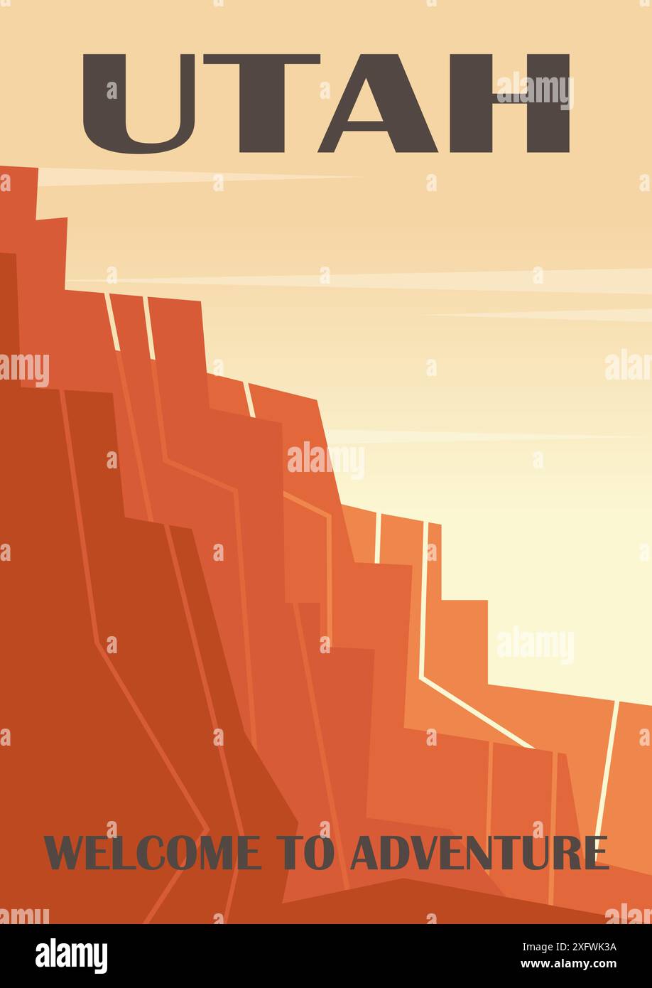 Utah adventure poster. USA theme travel placard. The Great American ...