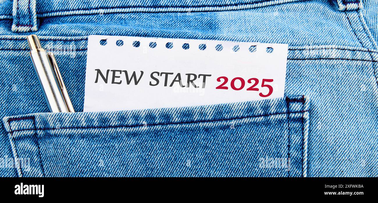 New Start 2025 symbol. Concept words New Start 2025 on a piece of paper ...