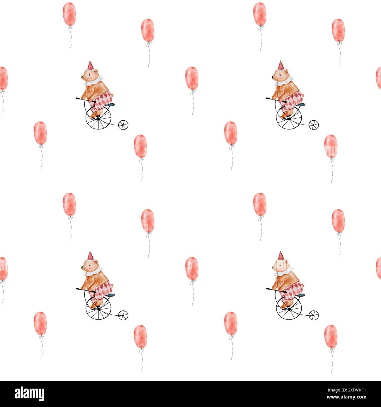 Circus pattern watercolor. Seamless illustration of a circus ...