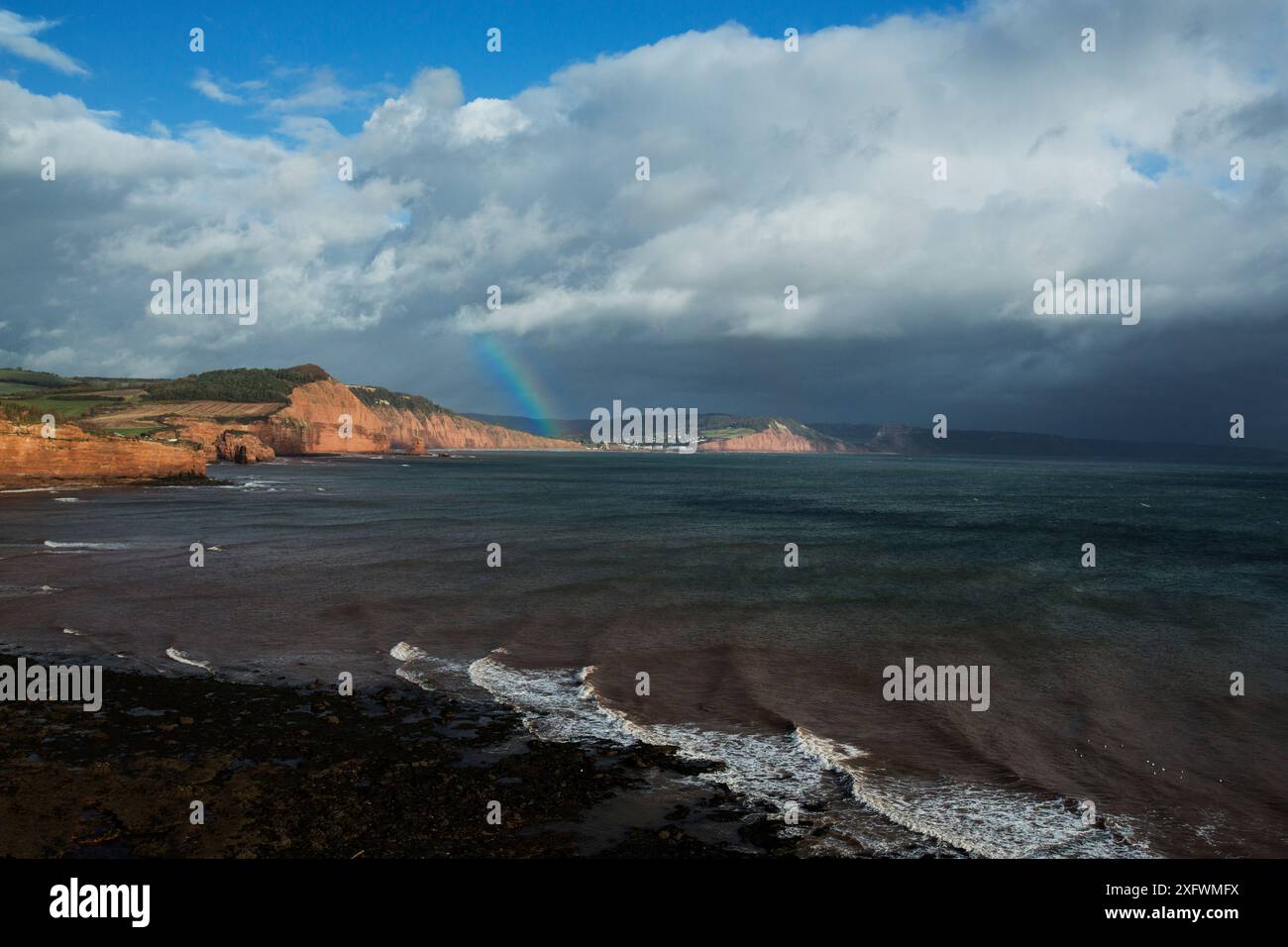 Triassic sandstone cliffs, East Devon were formed 250-260 million years ...