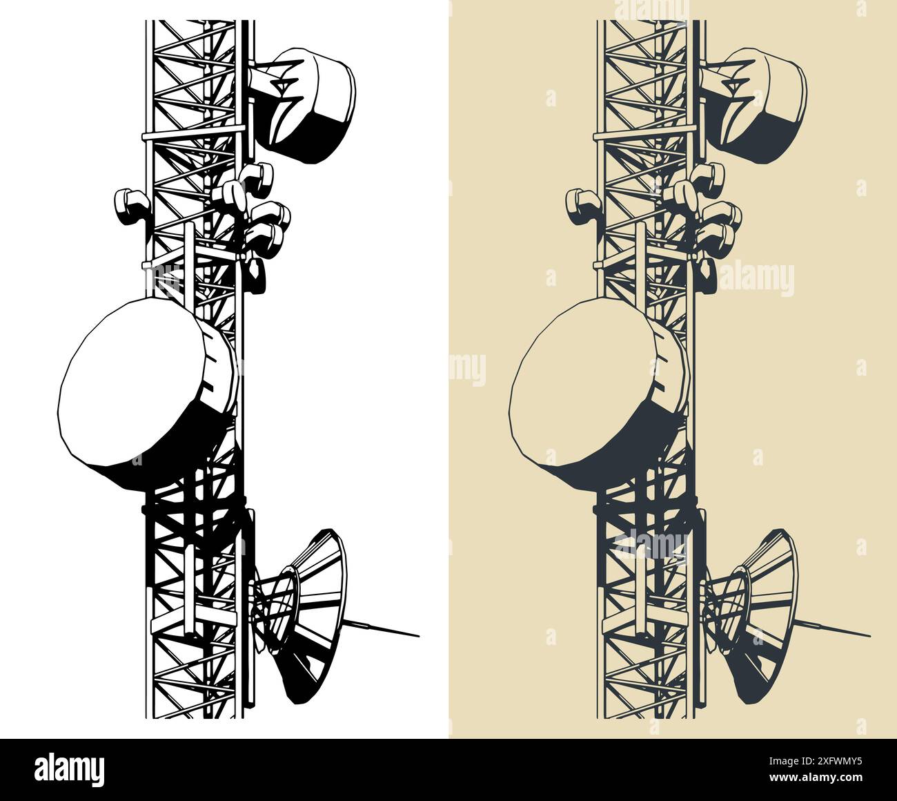 Repeater antennas Stock Vector Images - Alamy