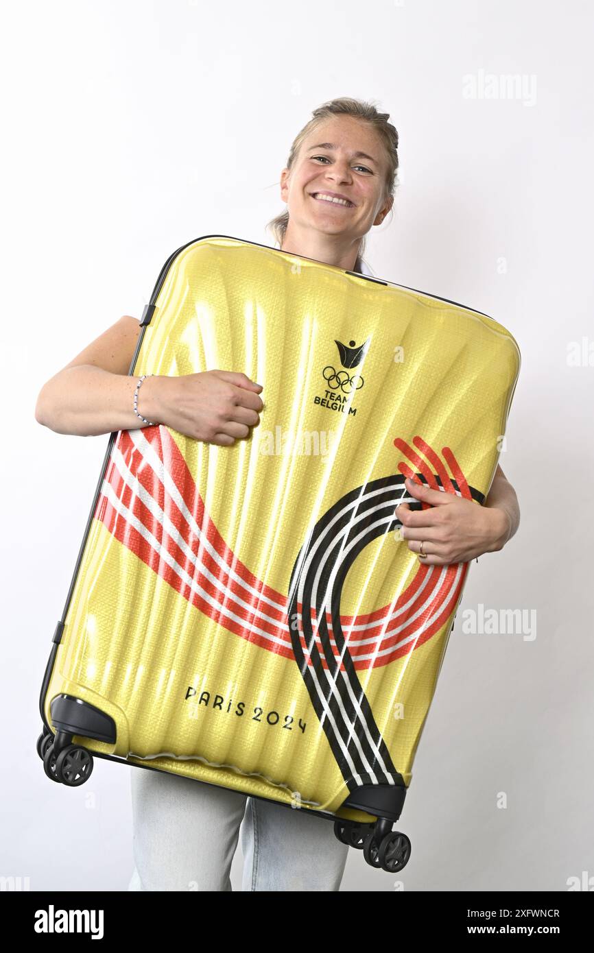 Belgian Alix Gerniers poses for the photographer during a photoshoot ...