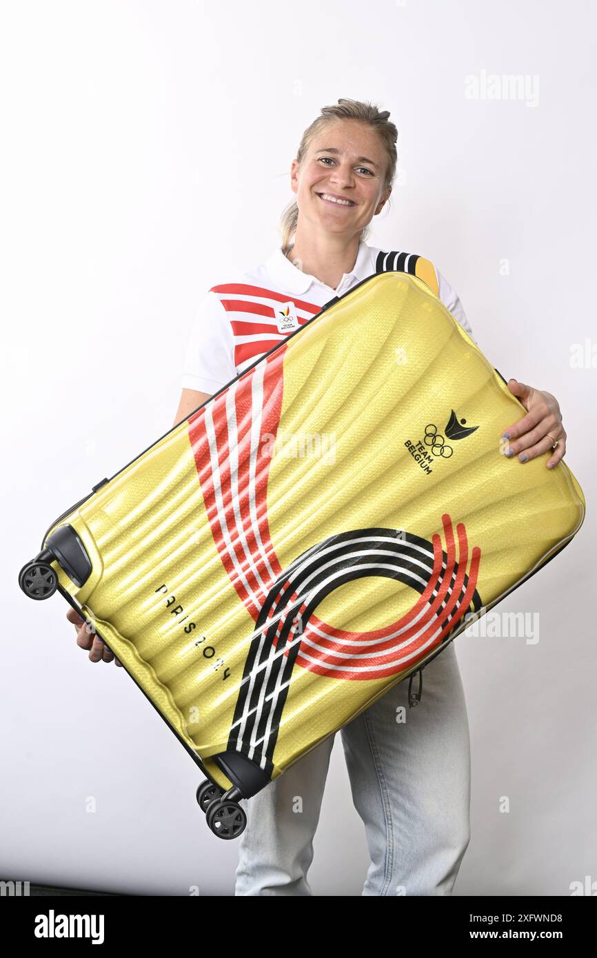 Belgian Alix Gerniers poses for the photographer during a photoshoot ...