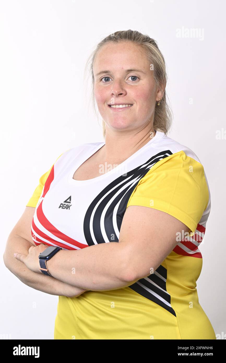 physiotherapist Valentine Smidt poses for the photographer during a ...