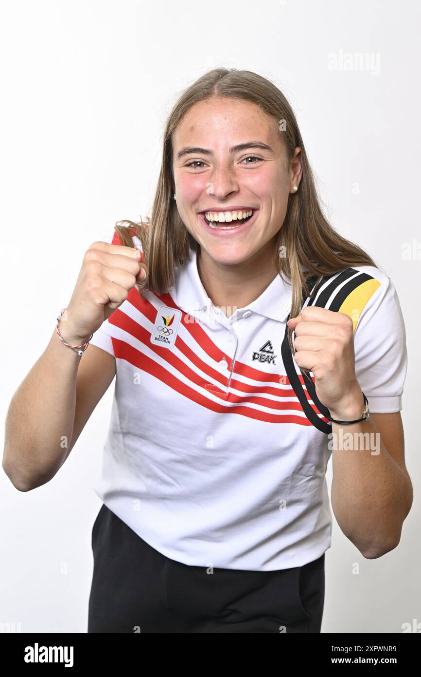 Brussels, Belgium. 03rd July, 2024. Belgian Camille Belis poses for the ...
