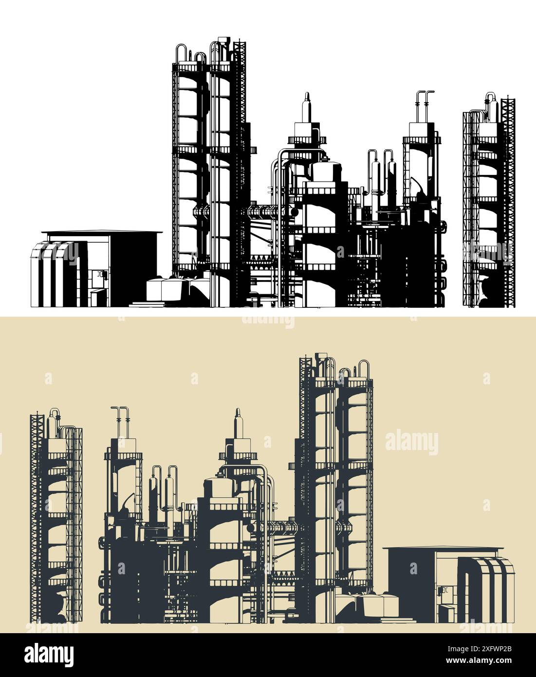 Oil refinery Stock Vector Images - Alamy
