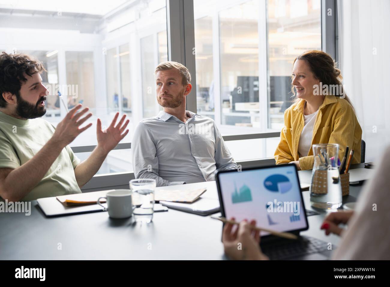 Businessman explaining computer work new hi-res stock photography and ...