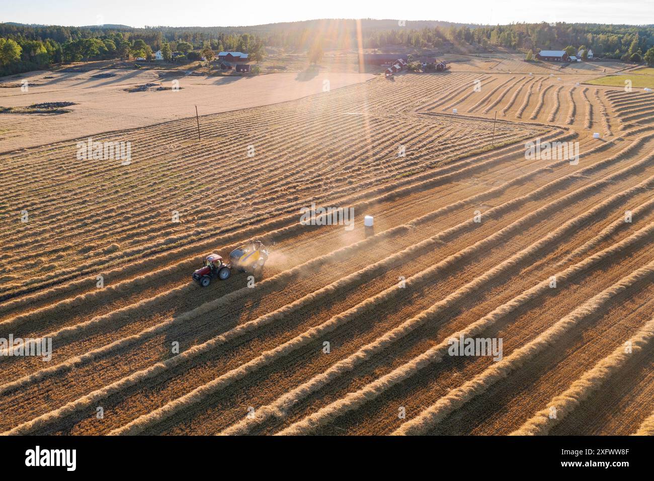 Aerial view tractor harrowing hi-res stock photography and images - Alamy