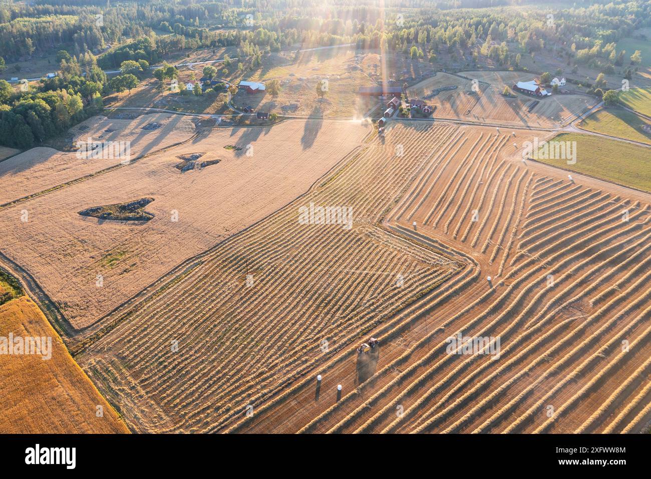 Aerial view of plowed field Stock Photo - Alamy