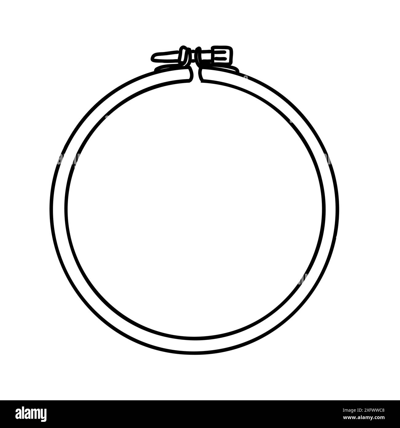 Embroidery Hoop Vector illustration on a white background. Hand drawn ...