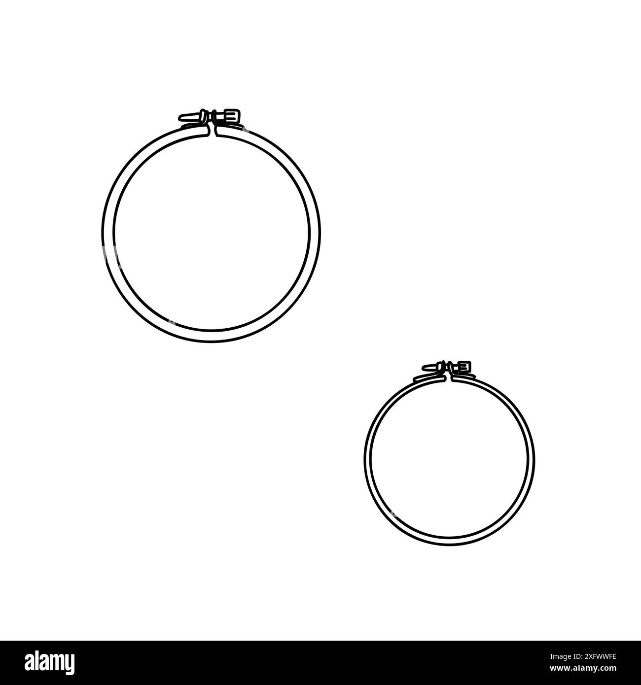 Set of Embroidery Hoops Vector illustration on a white background. Hand ...