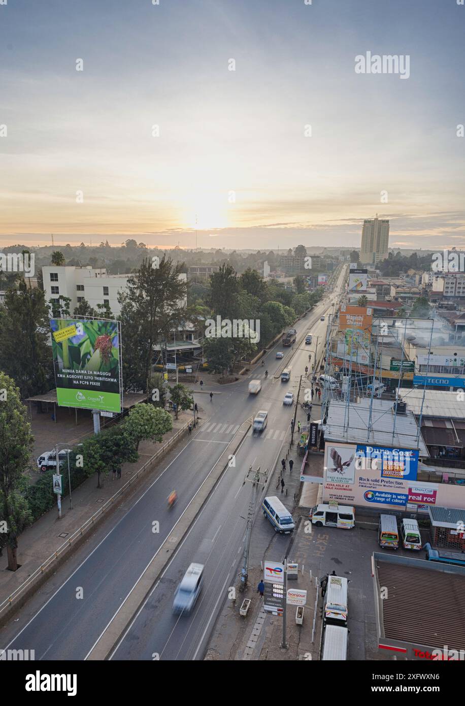 Sun rises over the city of Eldoret in western Kenya. Eldoret is a major ...