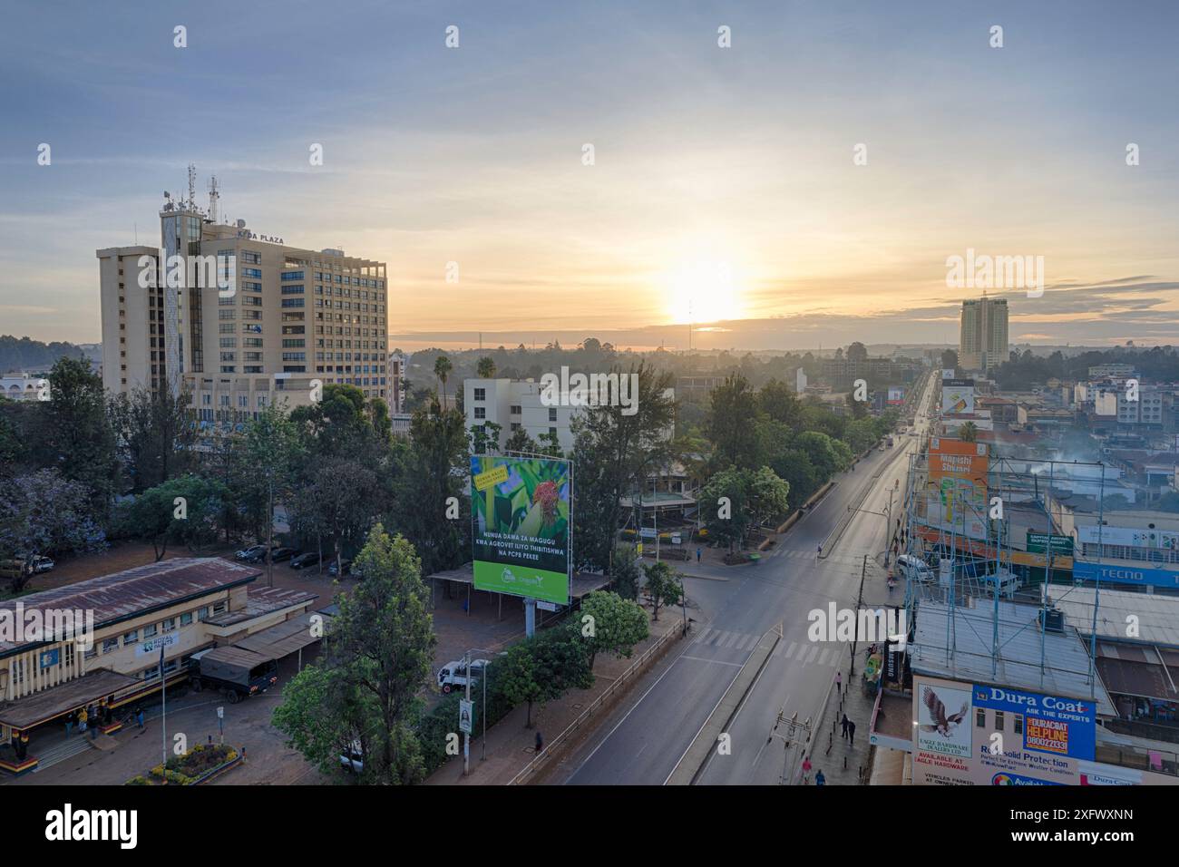 Sun rises over the city of Eldoret in western Kenya. Eldoret is a major ...