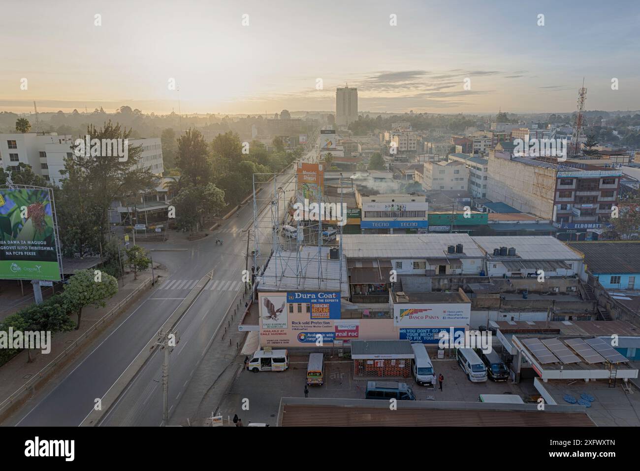 Sun rises over the city of Eldoret in western Kenya. Eldoret is a major ...