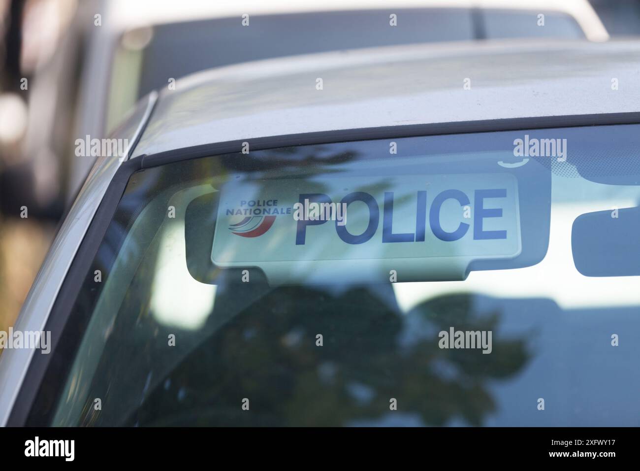 Paris, France - September 1 2016: Police car parked near Notre Dame ...