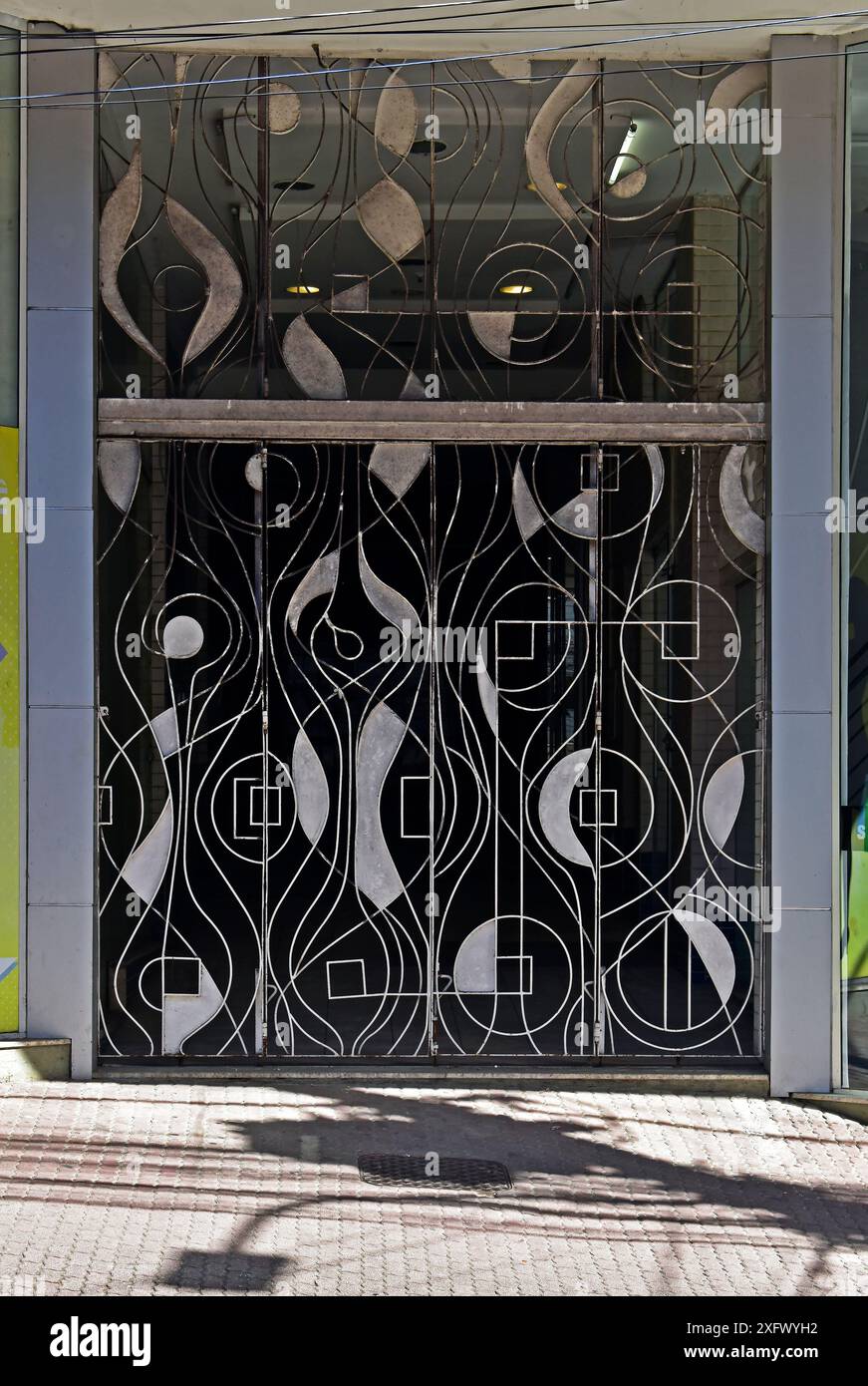 Art deco grid gate in Petropolis, Rio de Janeiro, Brazil Stock Photo ...