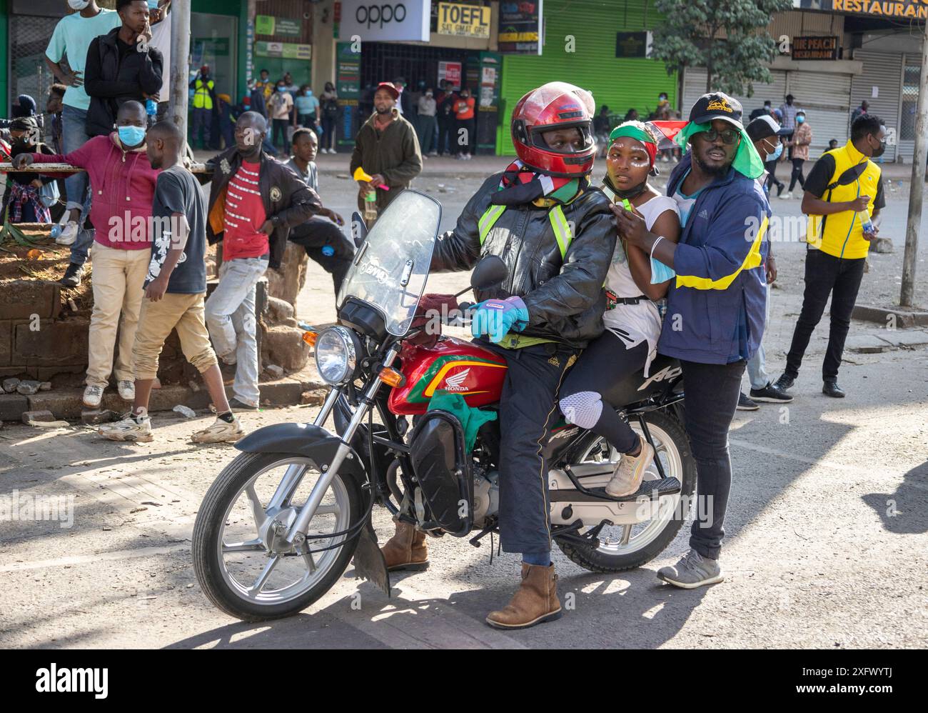 Nairobi, Kenya - June 25th, 2024. Police and protesters engaged in day ...