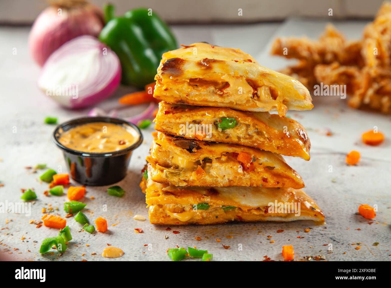 Moroccan flavoured stuffed naan bread, food fusion Stock Photo - Alamy