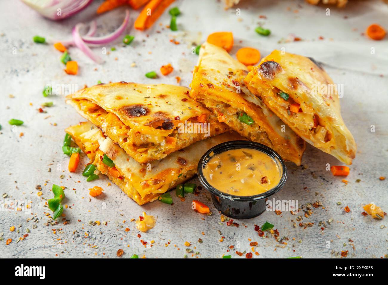 Moroccan flavoured stuffed naan bread, food fusion Stock Photo - Alamy