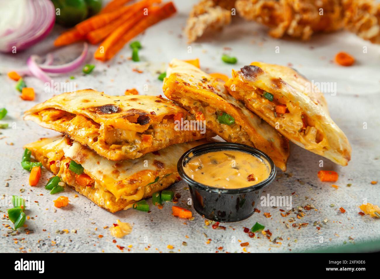 Moroccan flavoured stuffed naan bread, food fusion Stock Photo - Alamy