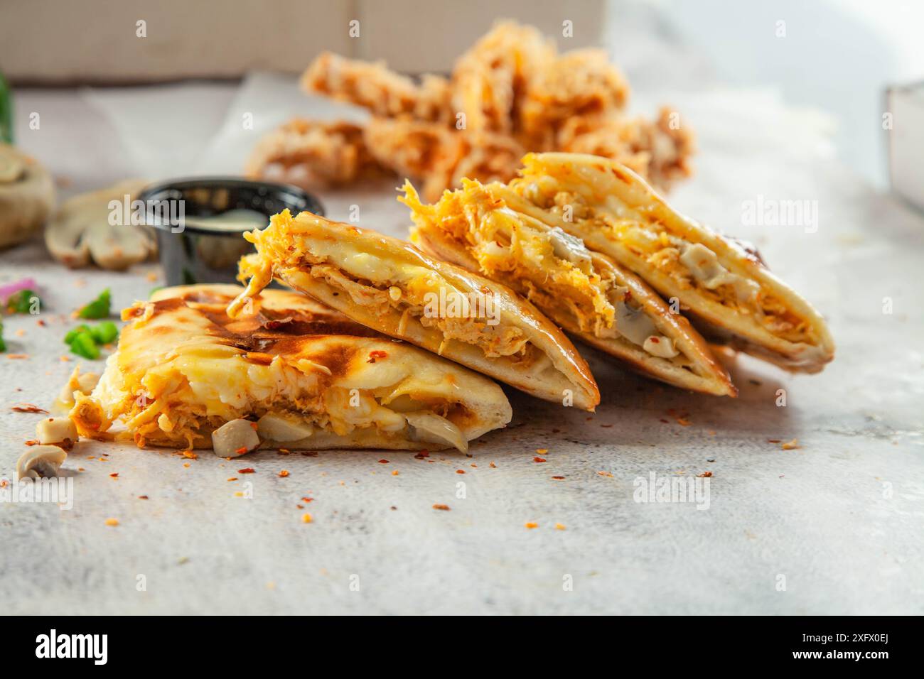 Creamy tikka stuffed naan bread, traditional pakistani fusion food ...