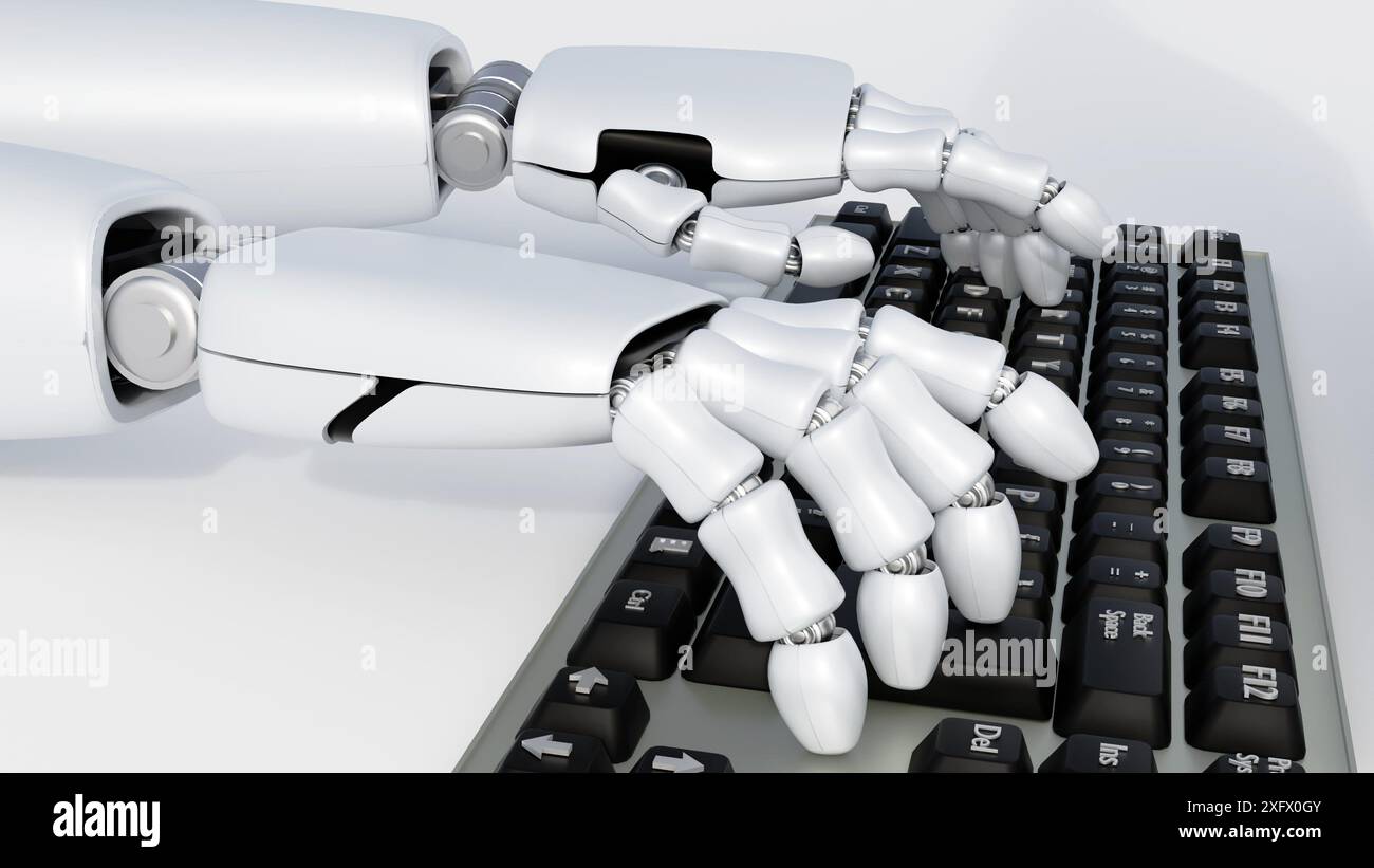 3d Rendering Of A Robotic Hand With Articulated Fingers Swiftly Types 9283