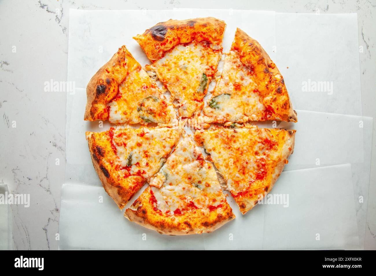Naples authentic brick oven pizza, margherita plain cheese Stock Photo ...