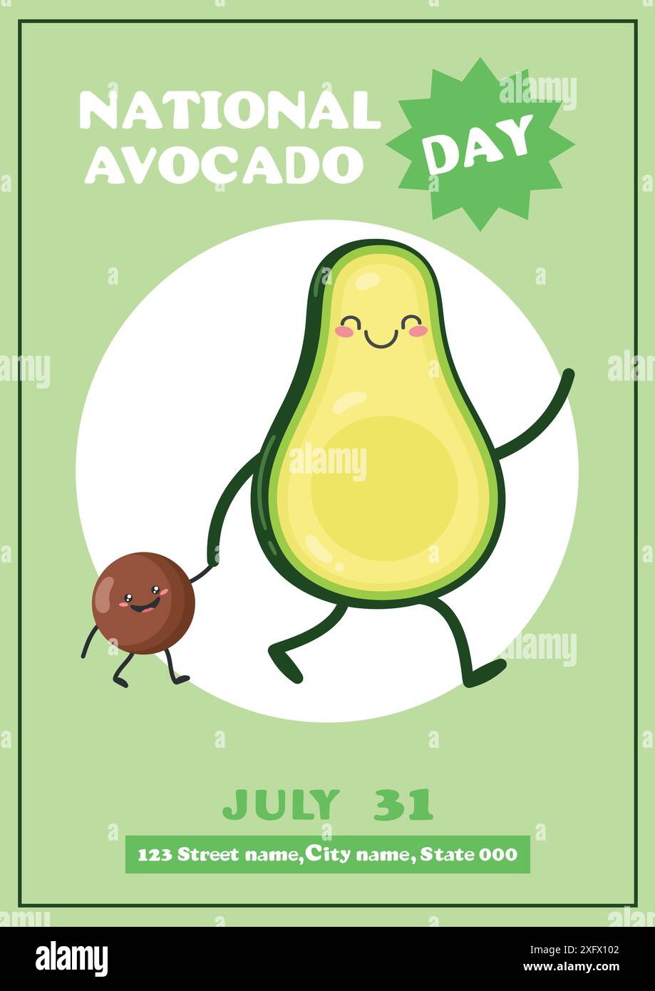 National Avocado Day. July 31. Avocado annual holiday greeting card ...