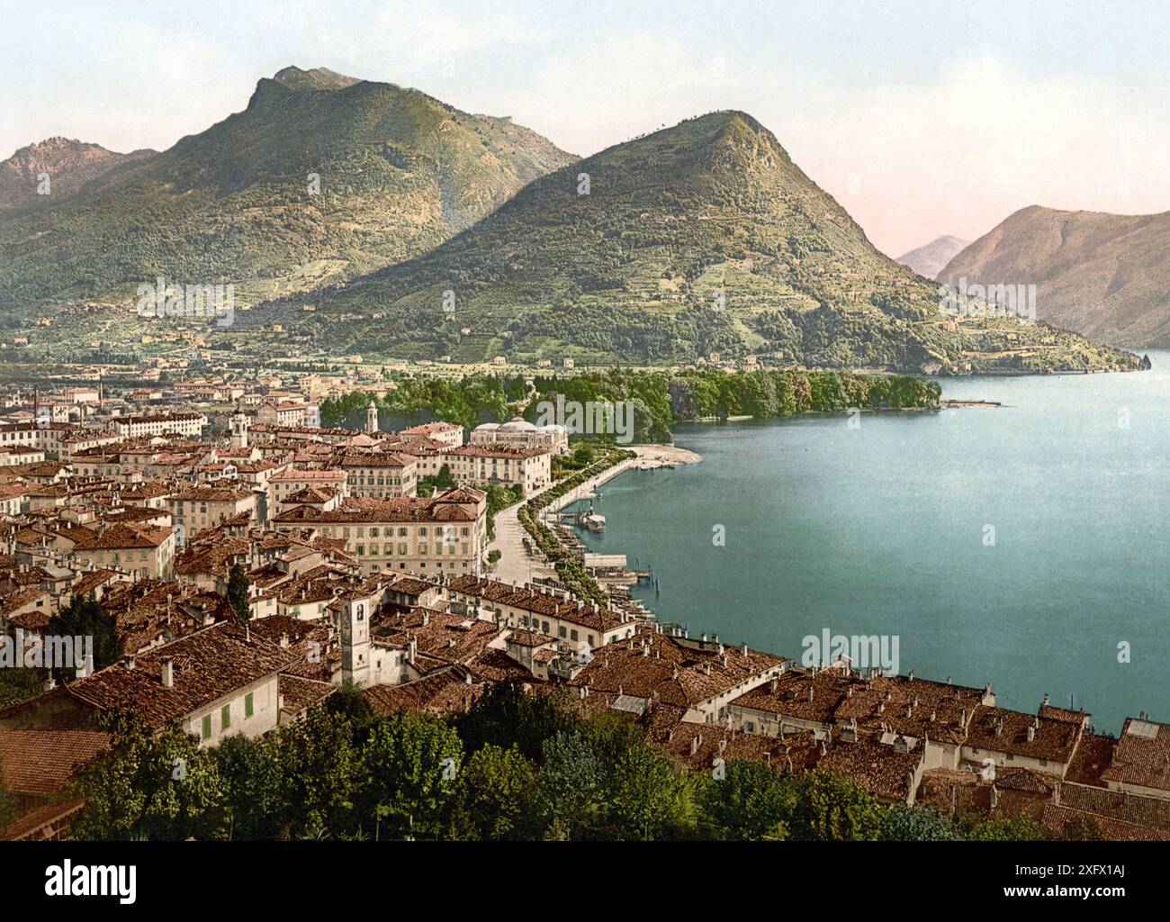 Lugano, und Monte Bre, Tessin, Schweiz / Lugano, and Monte Bre, Tessin ...