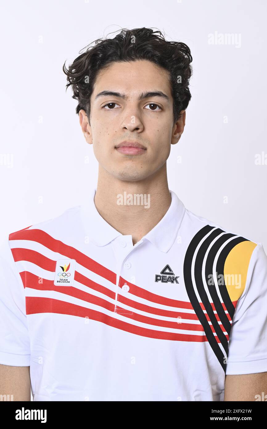 Brussels, Belgium. 04th July, 2024. Belgian Jonathan Sacoor poses for ...