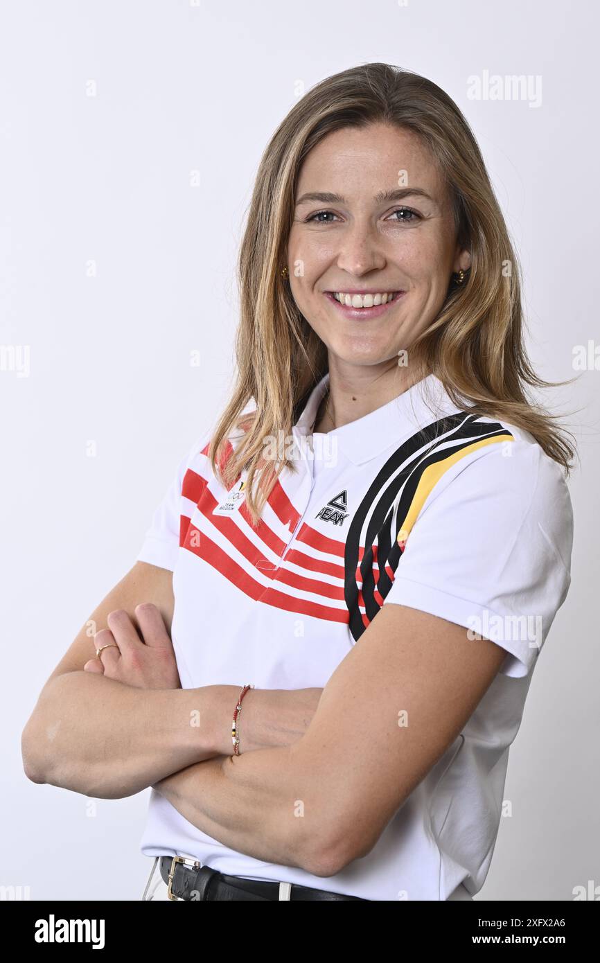Brussels, Belgium. 04th July, 2024. Belgian Paulien Couckuyt poses for ...