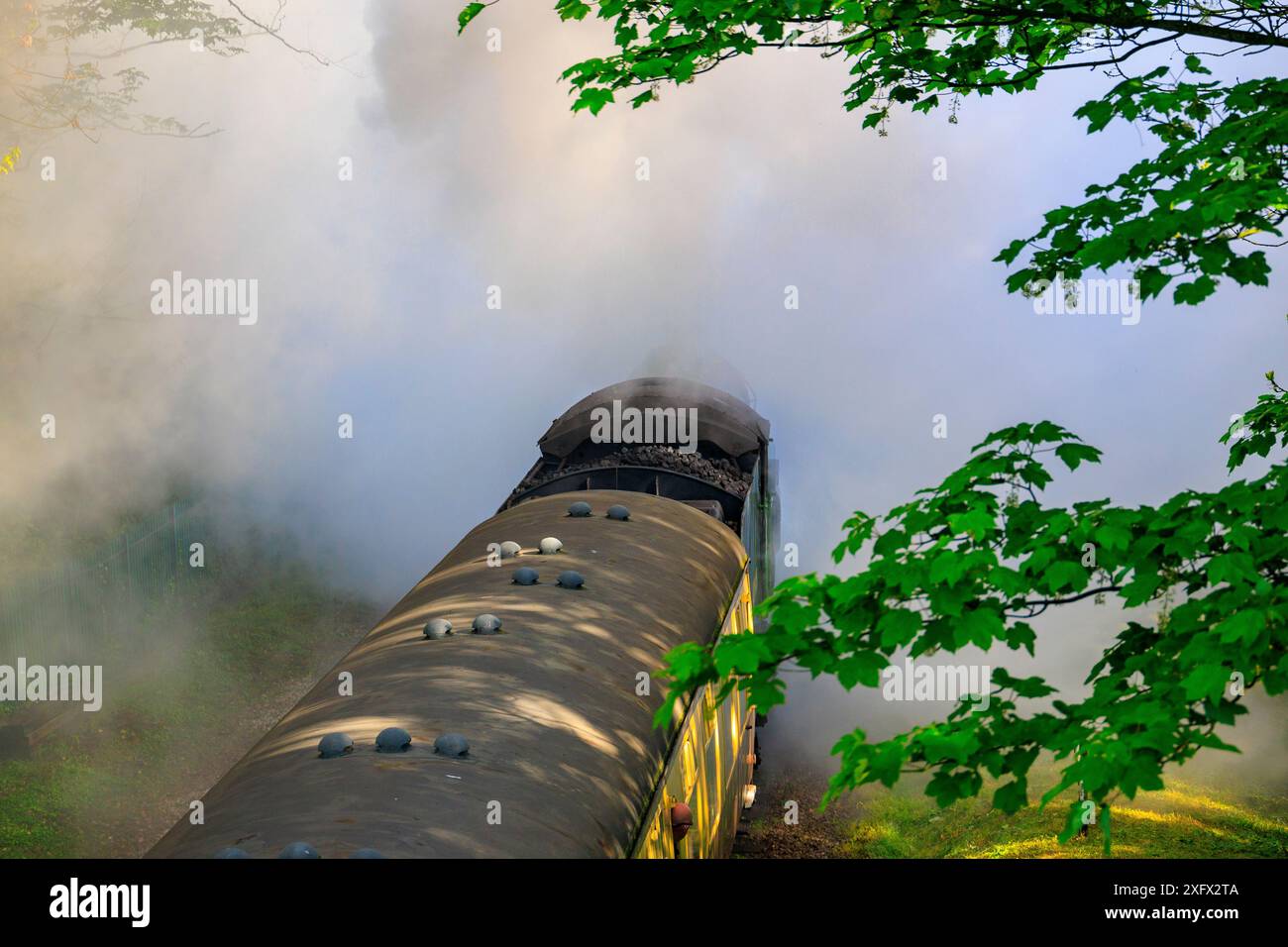 Preserved ex-LNER steam loco 61306 'Mayflower' leaving Bishops Lydeard ...