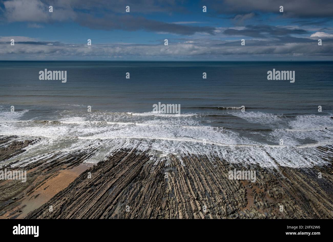 Folded Carboniferous age sandstone and shale (Culm Measures) in plan ...