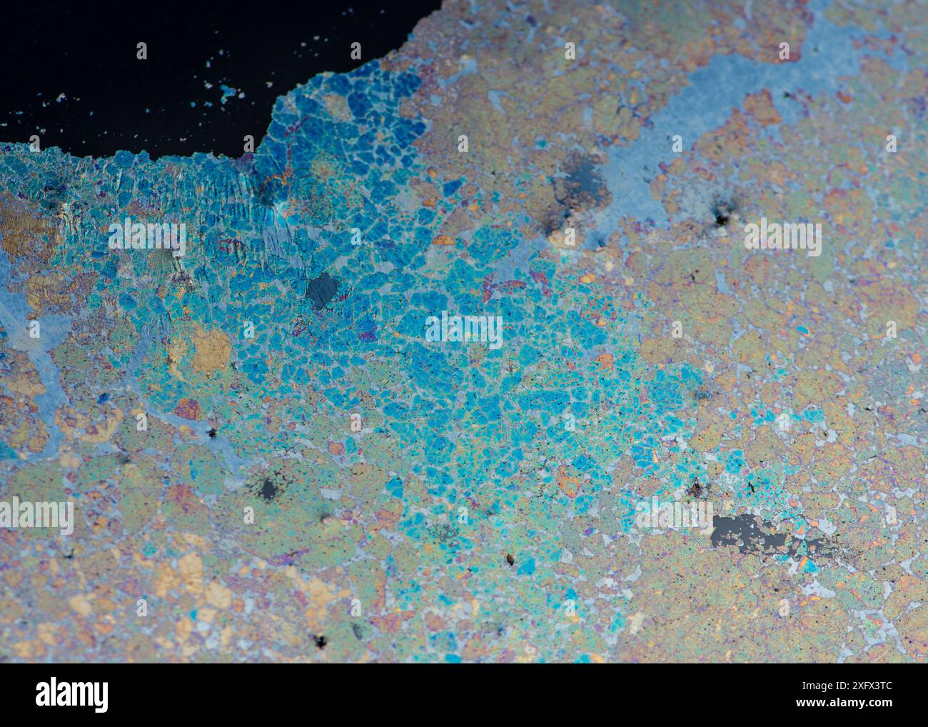 Coloured film on water surface caused by chemoautotrophic bacteria that ...