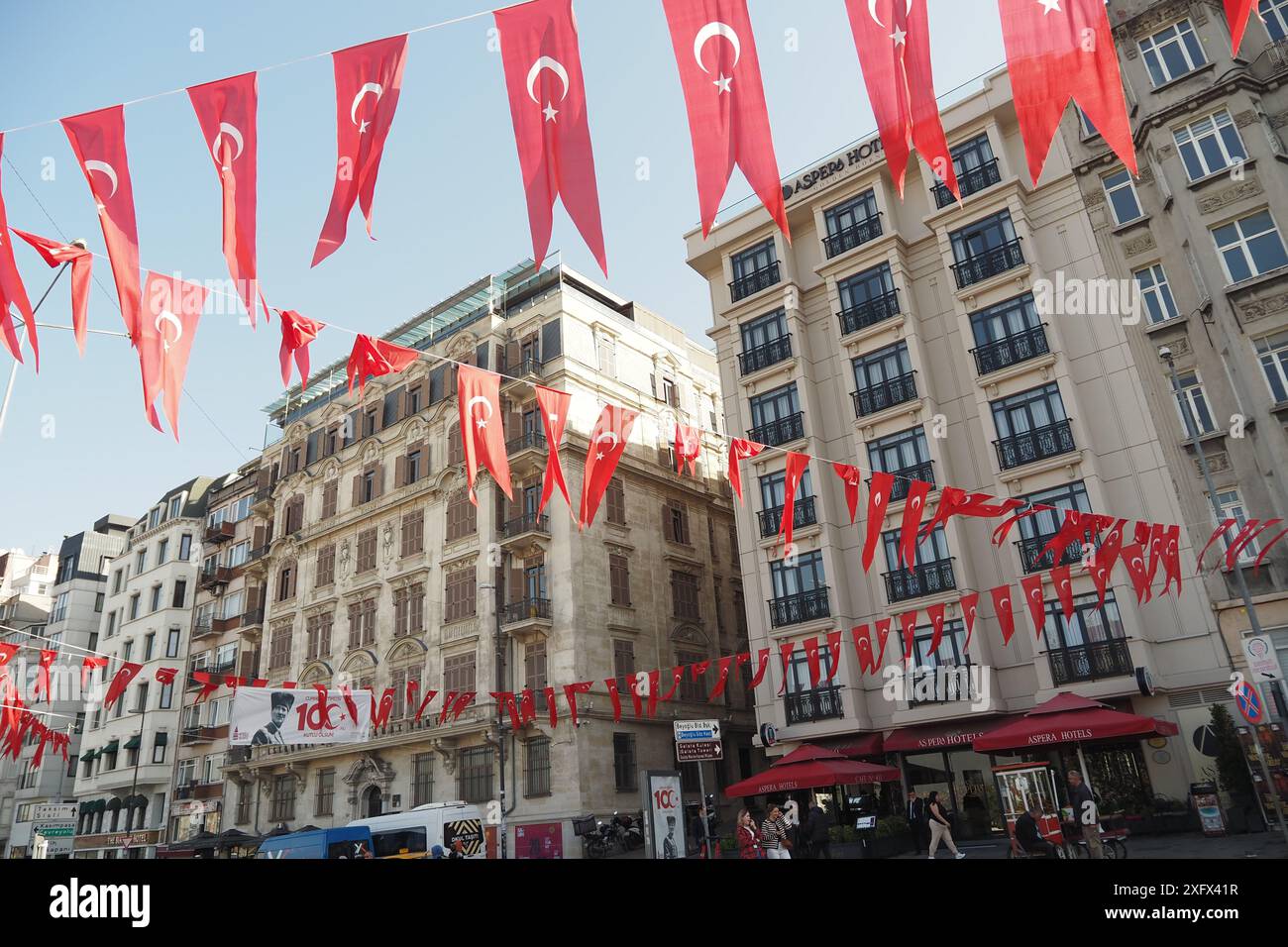 turkey istanbul 12 january 2024. A low angle shot of Turkish national ...