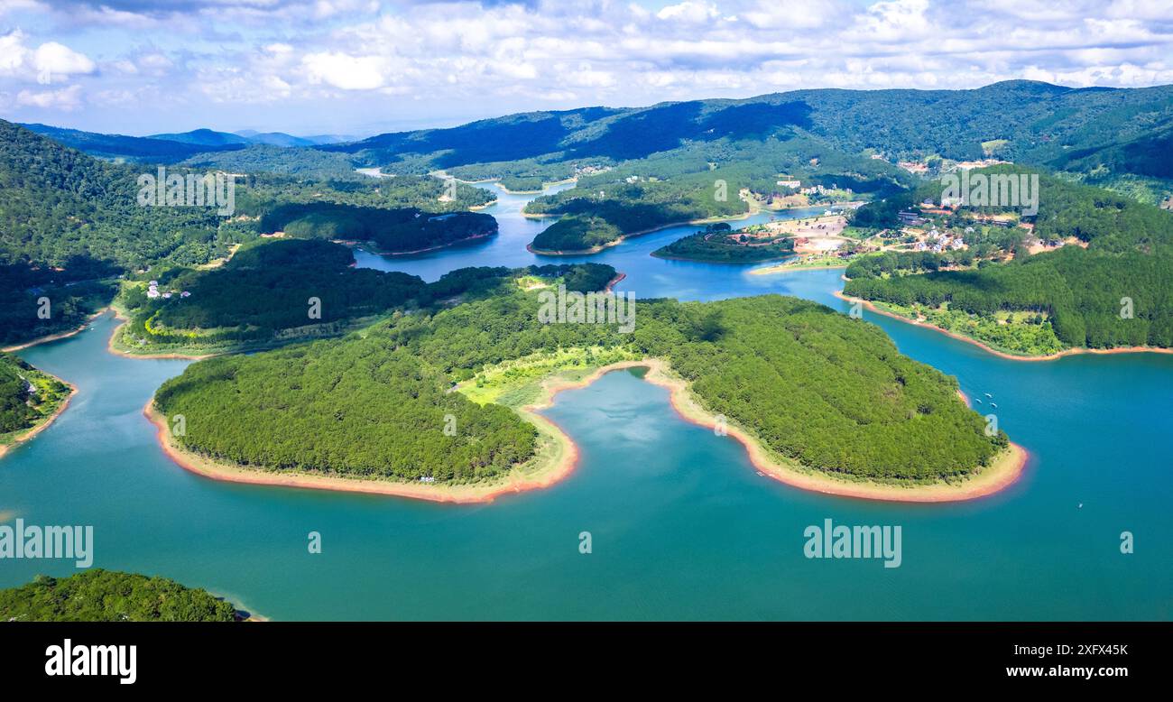 Aerial view of tuyen lam lake in Dalat, Vietnam Stock Photo - Alamy