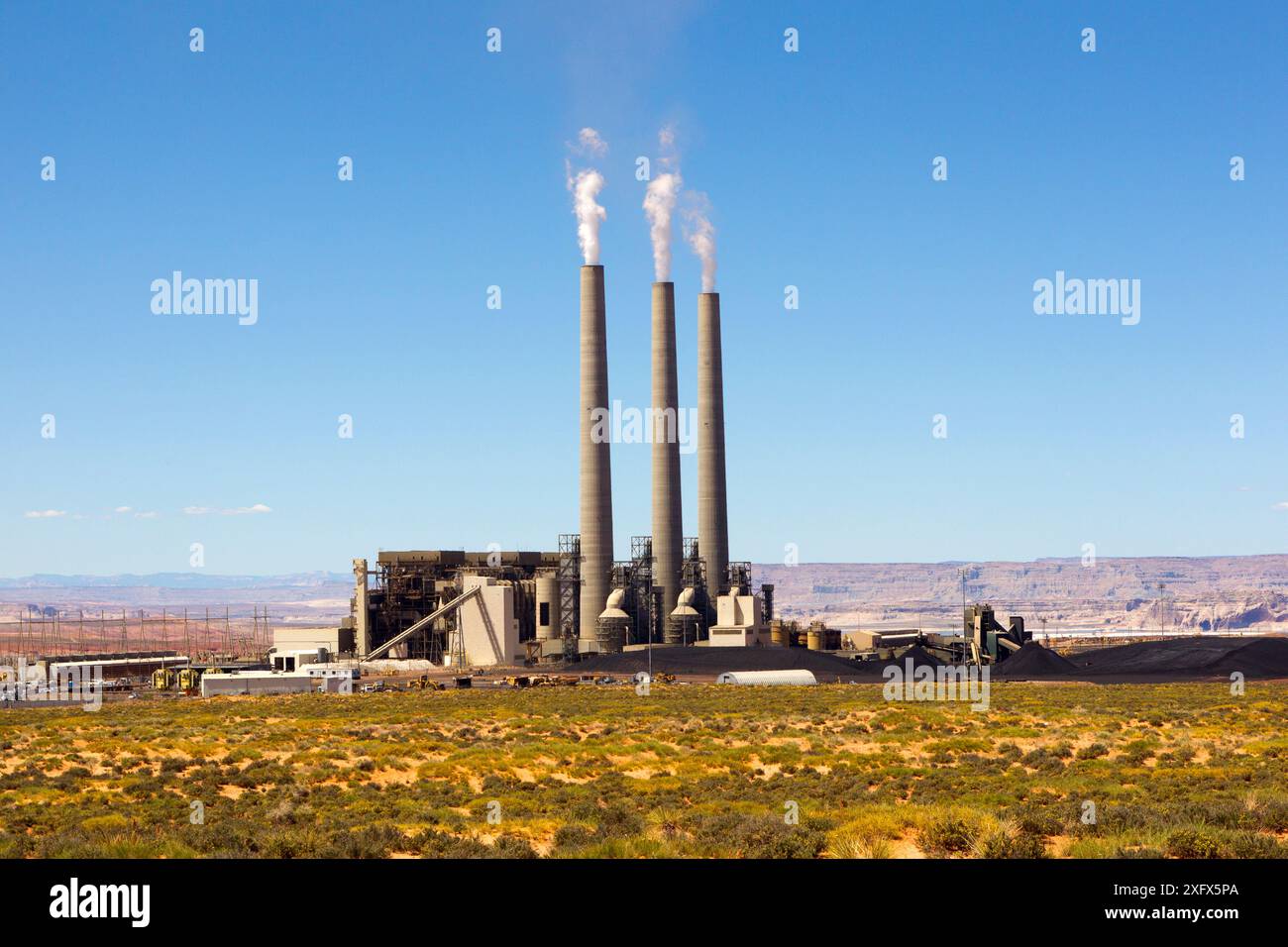 Navajo Generating Station, an coal fired power plant, Arizona, USA ...