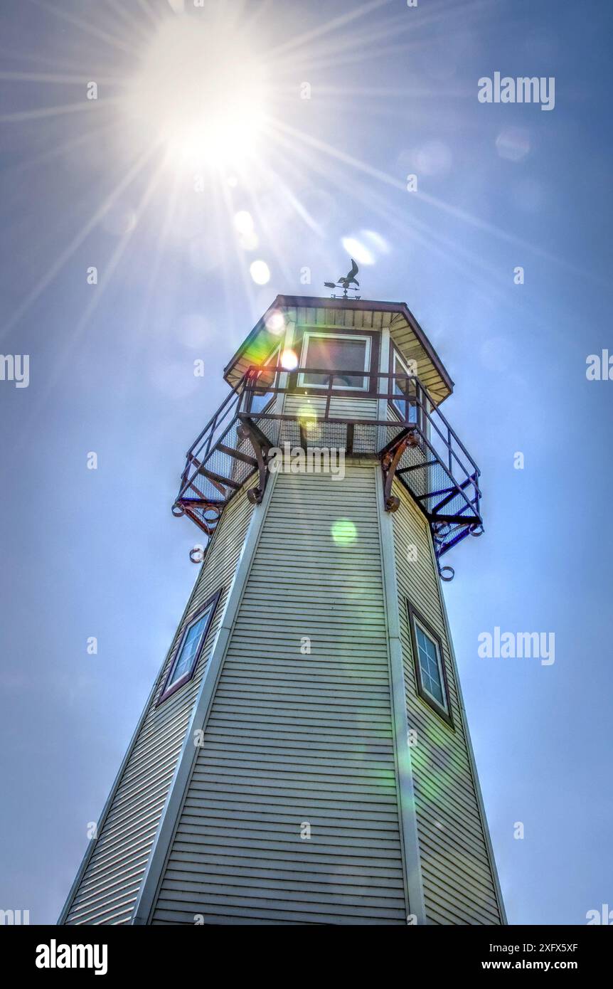 South of Detroit river light house Stock Photo - Alamy