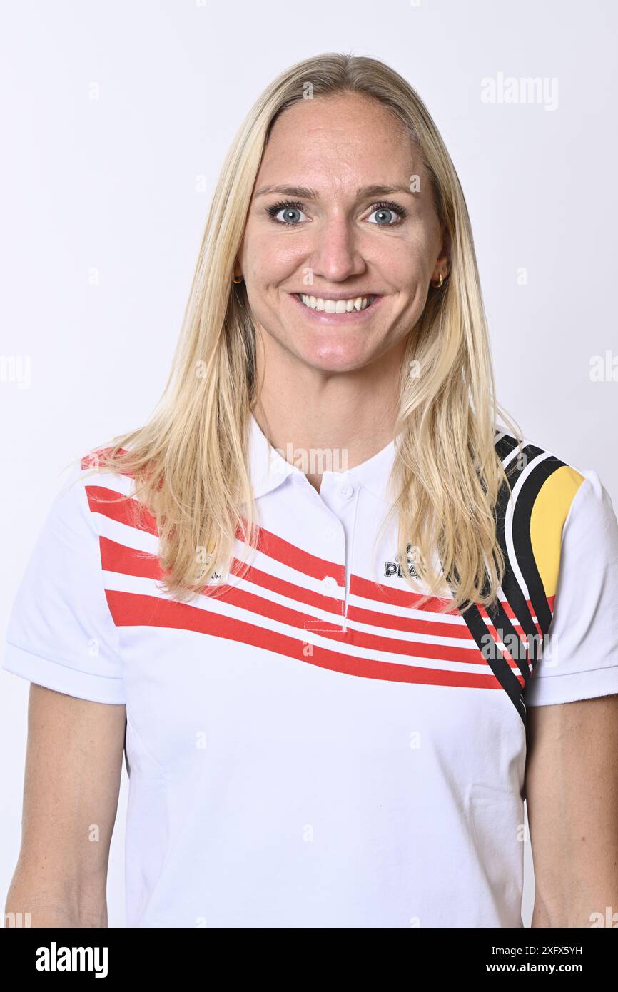Brussels, Belgium. 04th July, 2024. Belgian Hanne Claes poses for the ...