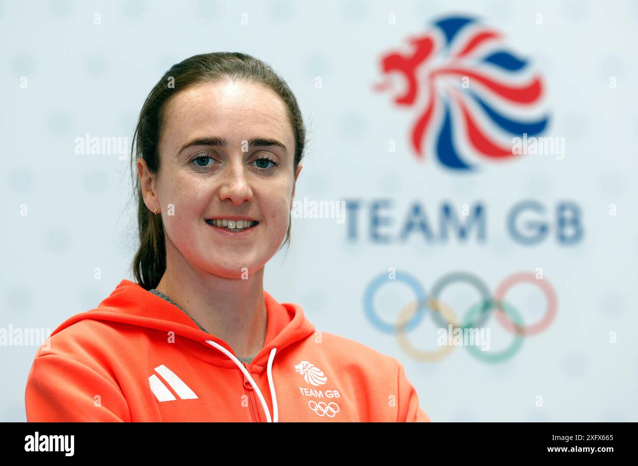 Laura Muir during a Team GB kitting out session for the Paris Olympics ...
