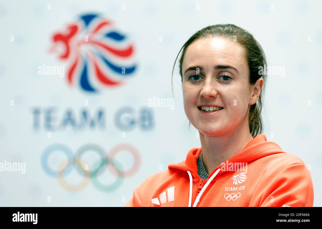 Laura Muir during a Team GB kitting out session for the Paris Olympics ...
