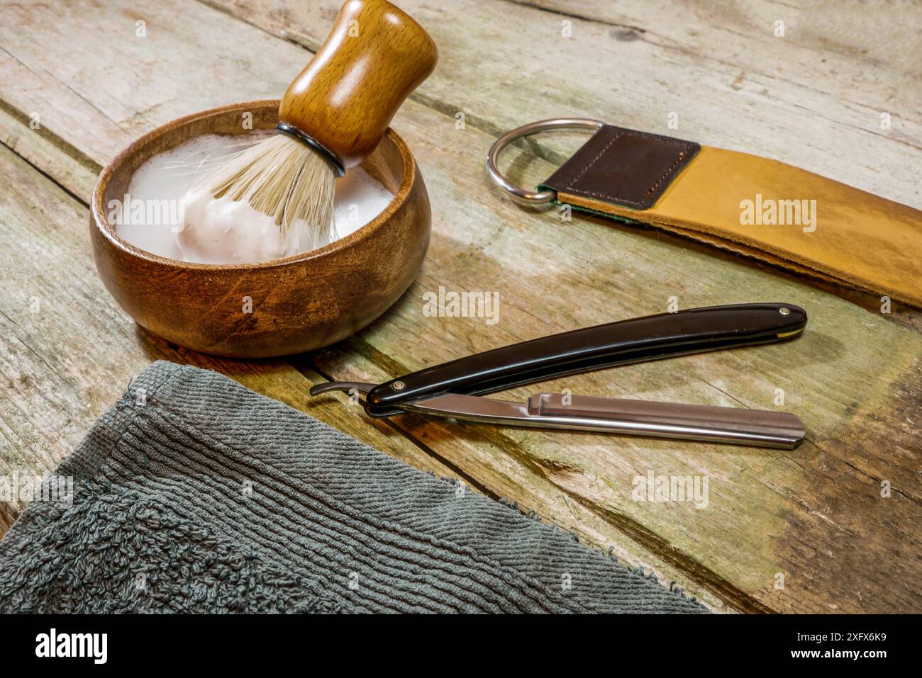 Retro shaving foam in barber hi-res stock photography and images - Alamy