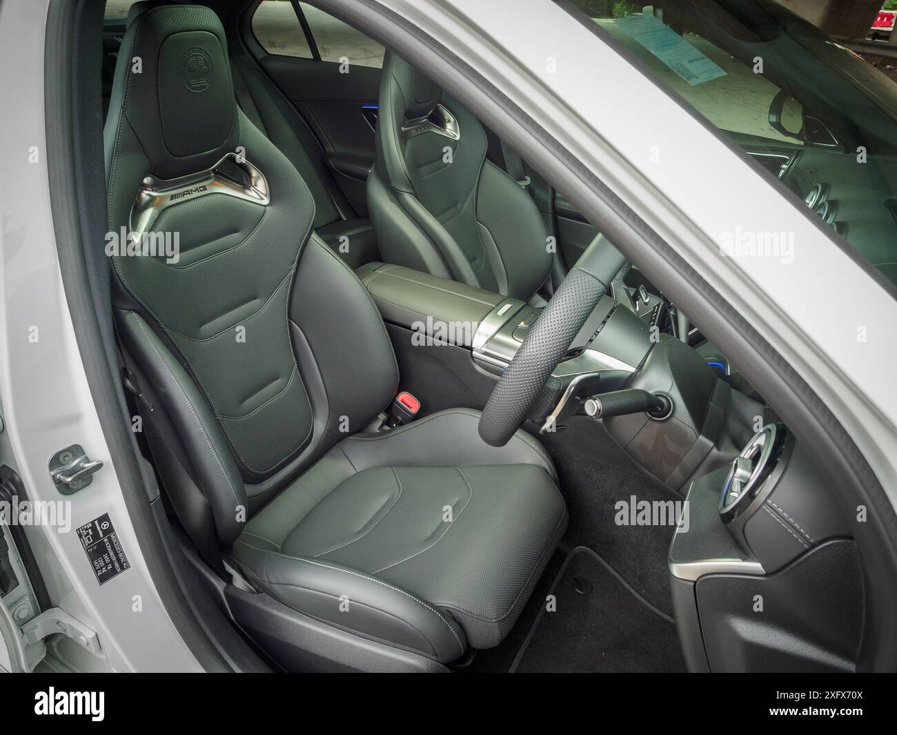 Hong Kong, China April 22, 2024 : Mercedes-AMG C63 S 2024 Interior in ...