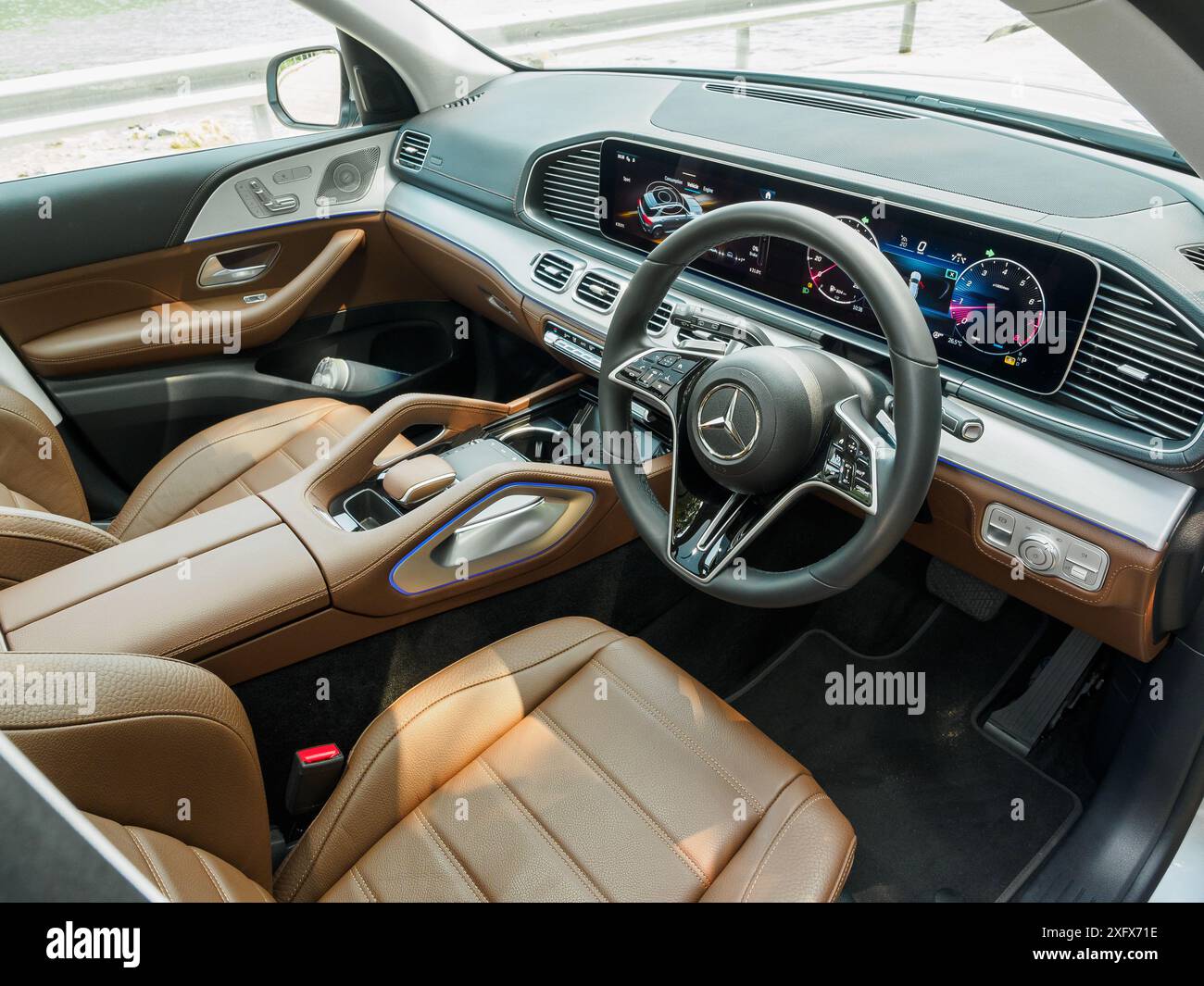 Hong Kong, China April 12, 2024 : Mercedes-Benz GLE 2024 Interior in ...