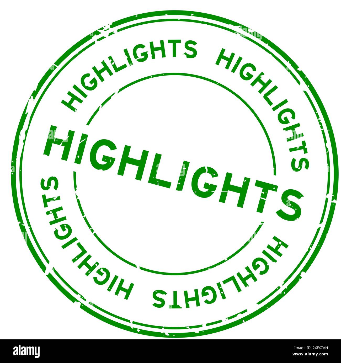 Grunge green highlights word round rubber seal stamp on white background Stock Vector Image ...