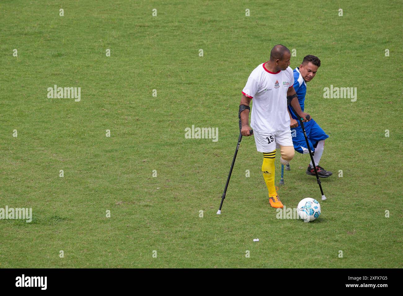 On July 5, 2024, in Lalitpur, Nepal. Amputee football players from the ...