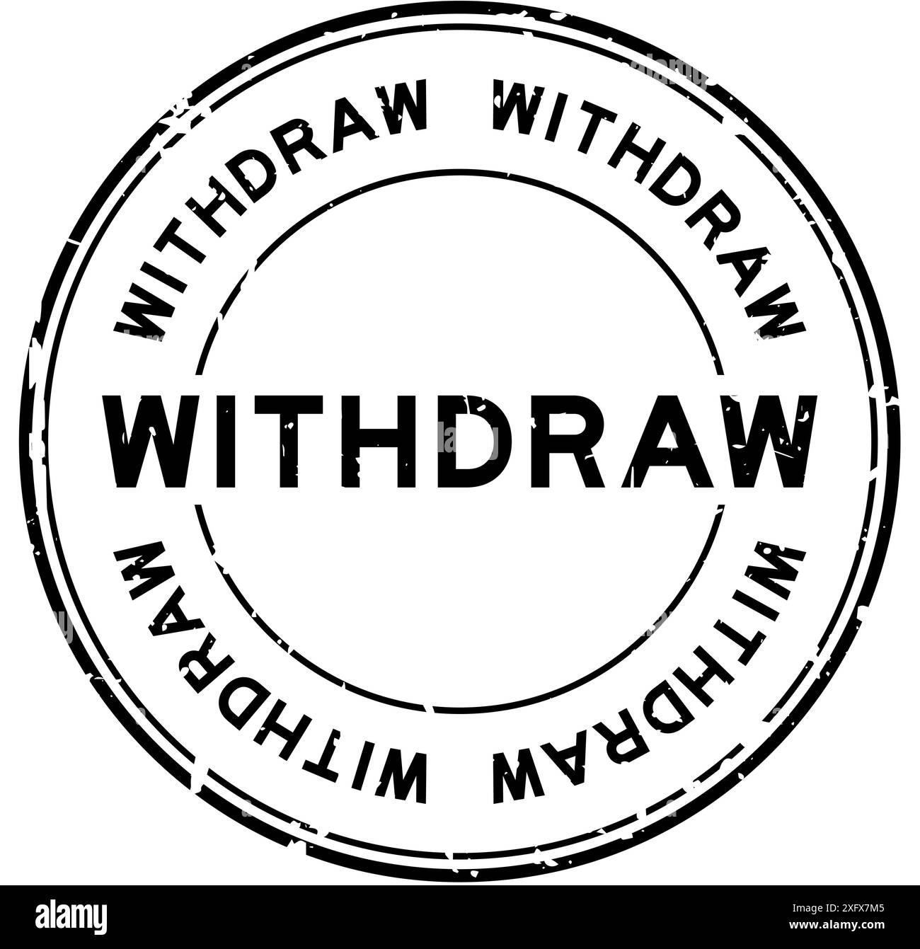 Grunge black withdraw word round rubber seal stamp on white background ...