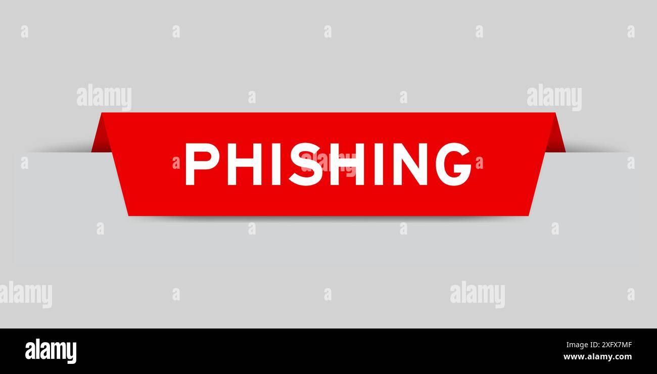 Red color inserted label with word phishing on gray background Stock ...