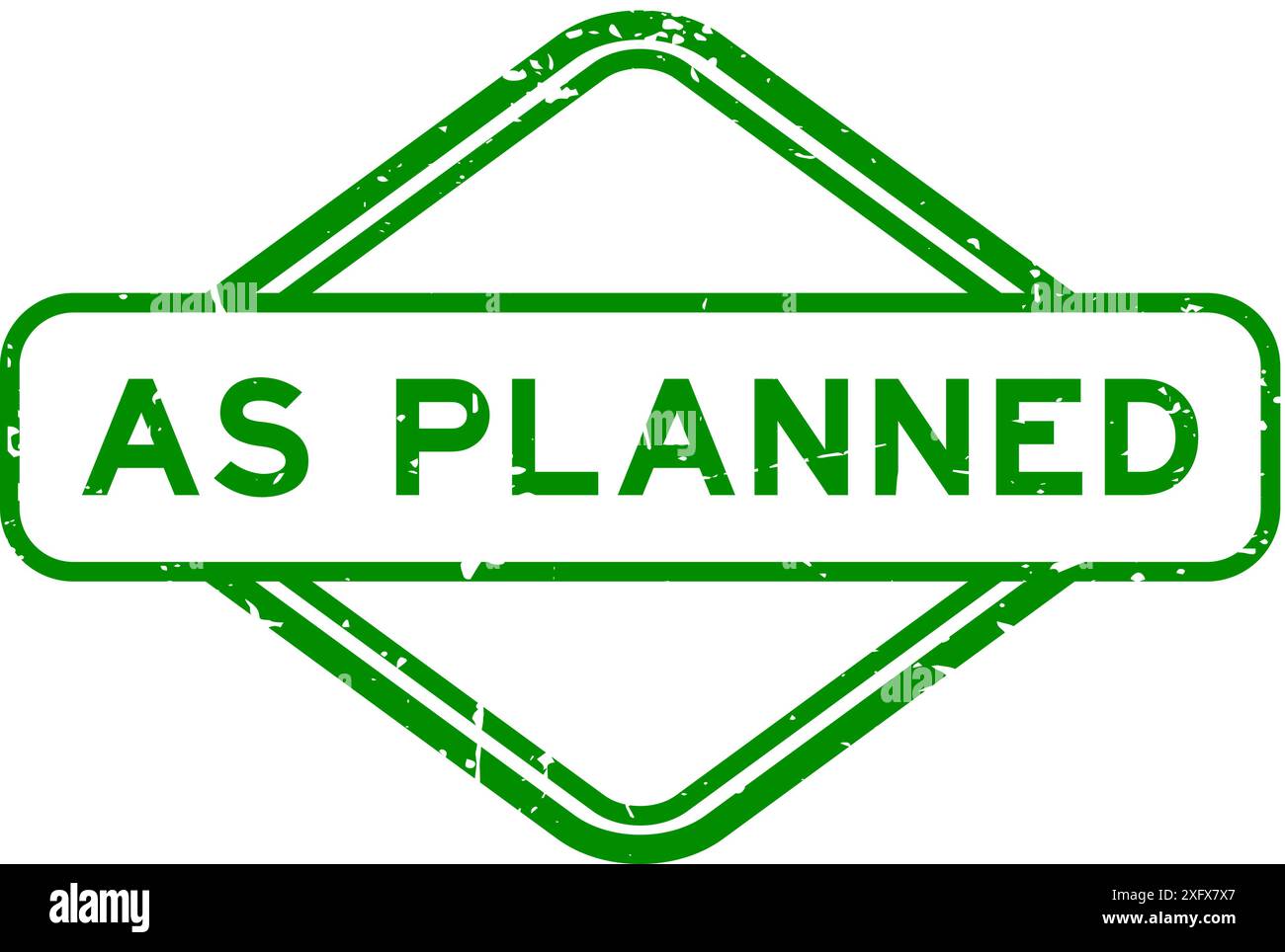 Grunge green as planned word rubber seal stamp on white background ...