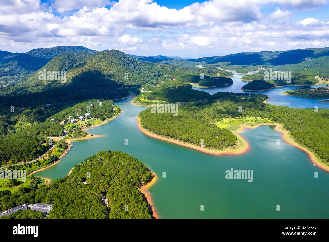 Aerial view of tuyen lam lake in Dalat, Vietnam Stock Photo - Alamy